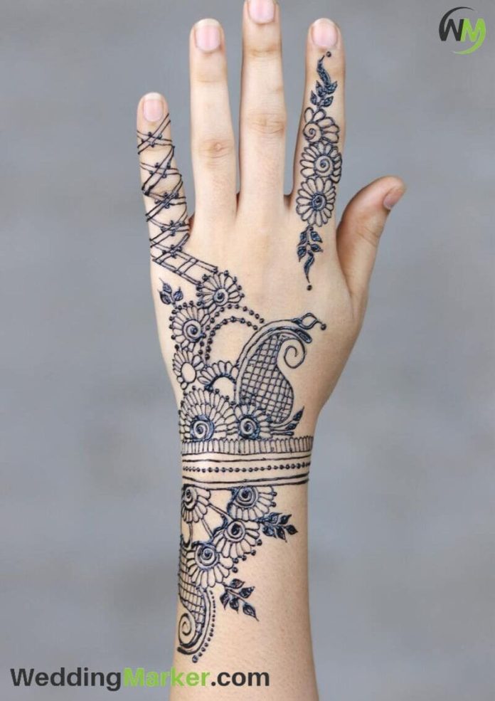 100+ Simple Mehndi Designs For Back Hands | WeddingMarker